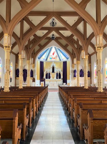 St. Joseph Church in Denver, CO has beautiful stained glass and art.